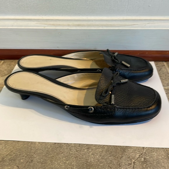 Shoes | Vintage Black Leather Etienne Aigner Kitten Heel Sandals | Poshmark